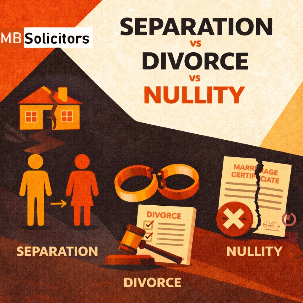 Separation vs Divorce vs Nullity | MB Solicitors